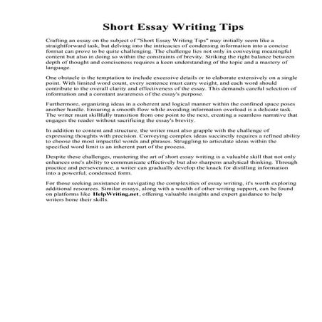 Short Essay Writing Tips | PDF