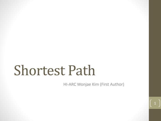 Introduce Shortest Path Algorithmskorean Ppt