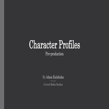Short film - character profiles | PPTX