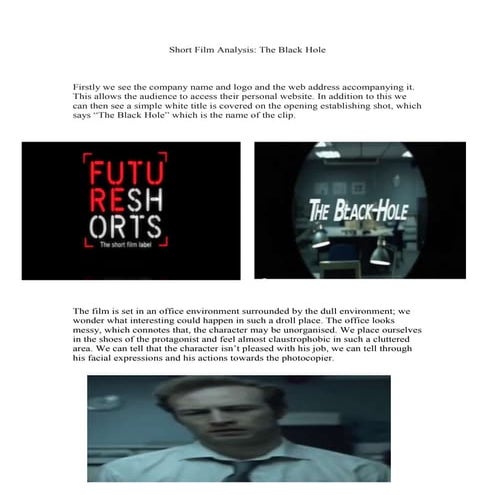 Short film analysis (black hole) | DOCX