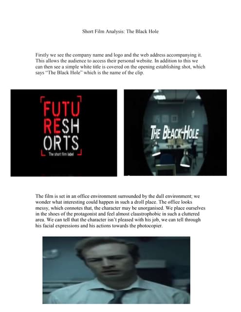 Short film analysis: The Black Hole | ODP