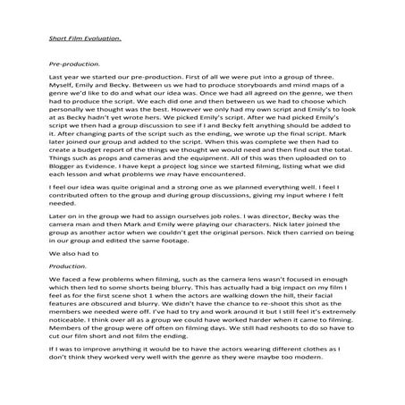 Short film evaluation.. | DOCX