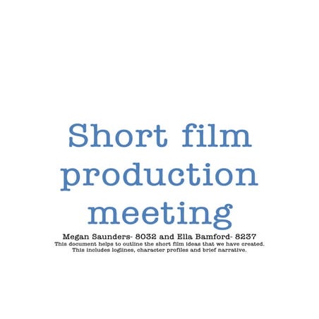 Short film production meeting | PDF