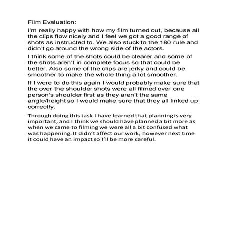 Short film task evaluation | PDF