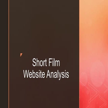 Short film website analysis | PPT