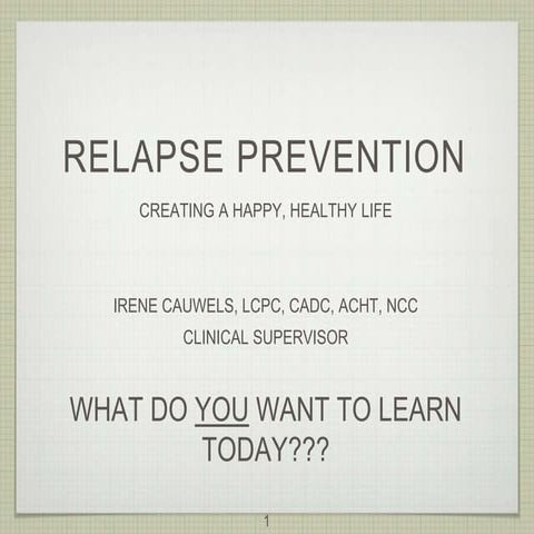 Relapse Prevention | PPT