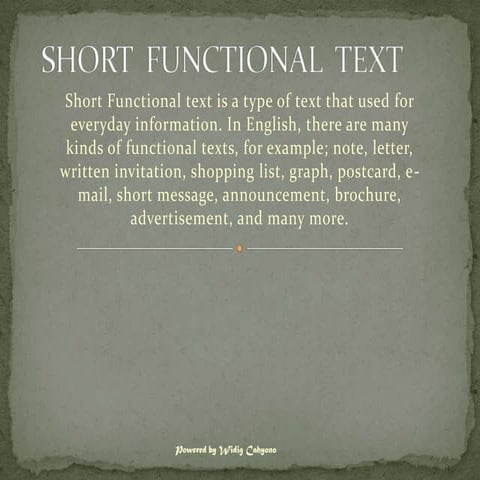Short Functional Text | PPTX