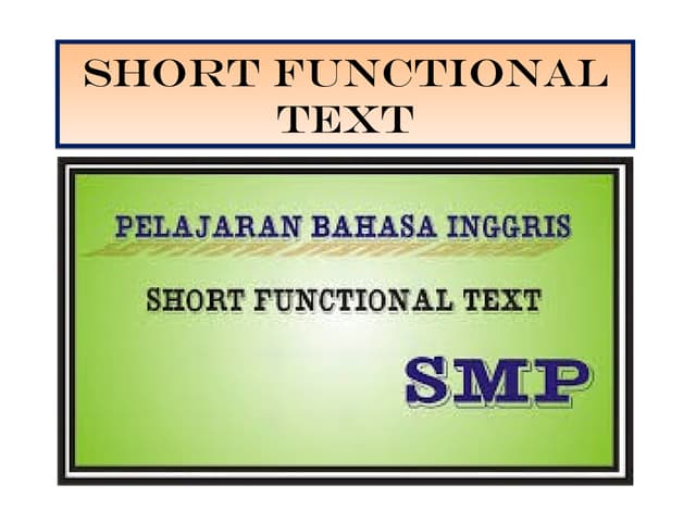 MATERI KELAS IX.1 (SHORT FUNCTIONAL TEXT) | PDF | Gifts and Greetings ...