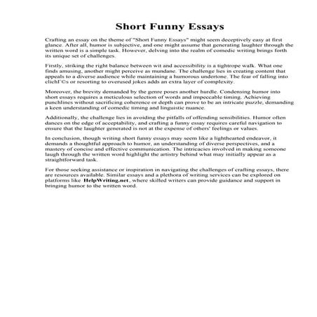 Short Funny Essays | PDF