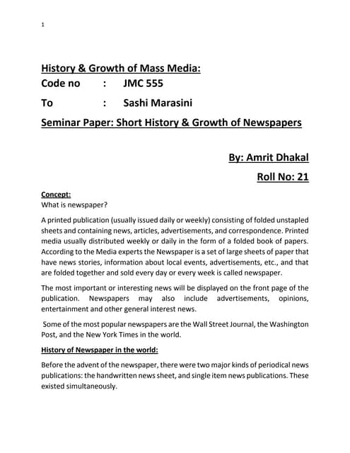 Importance of the newspaper in our social life (1) | PPT