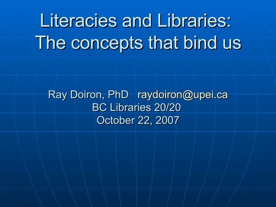 Literacy For Public Libraries | PPT