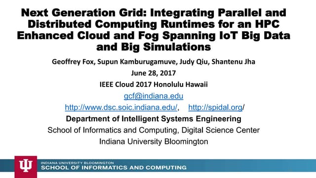 Next Generation Grid Integrating Parallel And Distributed Computing Runtimes For An Hpc 0786