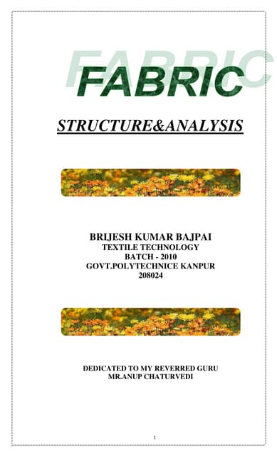 Analysis the Basic Structure of weft knitting fabric. | DOCX