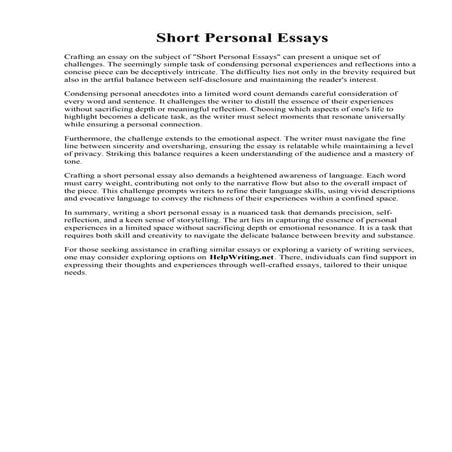 Short Personal Essays | PDF