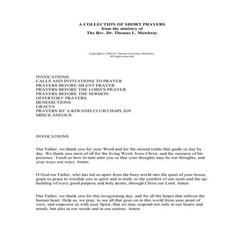 Short prayers | PDF