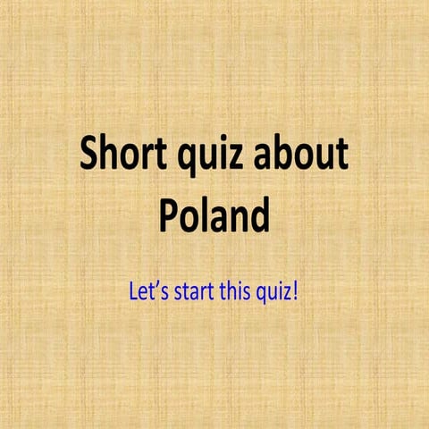 Short quiz about Poland | PPS