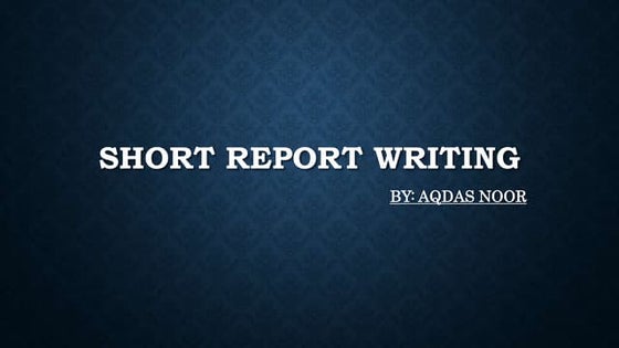 Sample template of report writing | PDF