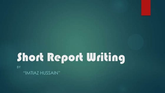 Sample template of report writing | PDF
