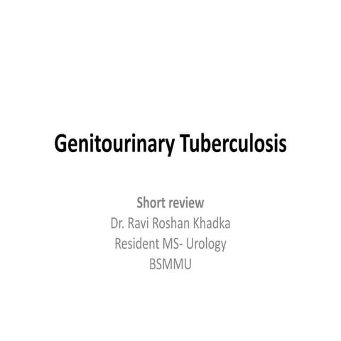 Short review of genitourinary tuberculosis | PPTX