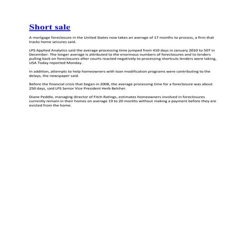 Short sale document