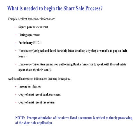 Short Sale Process flowchart | PDF