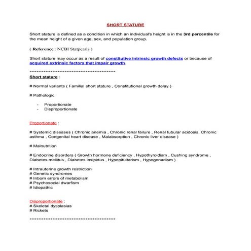 SHORT STATURE - Some important points.pdf
