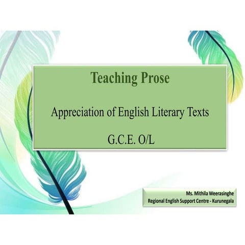 Teaching Shortstories in English Literature | PPTX