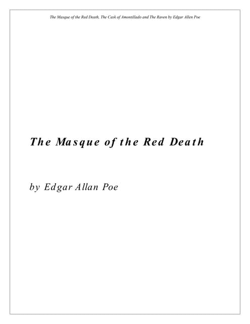 Masque of the Red Death & Color Symbolism | PPTX