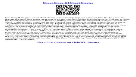 Examples Of Short Stories