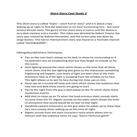 Short Story: Cast Study 2 | DOCX