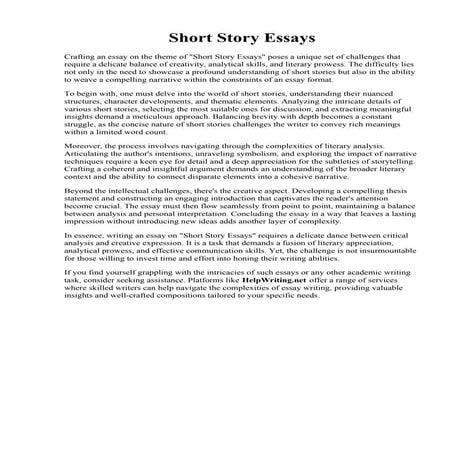 Short Story Essays | PDF
