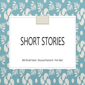 How to design a short story presentation | PPTX | Books and Literature