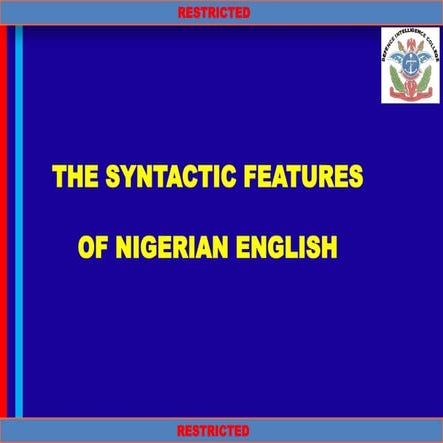 The Syntactic Features of Nigerian English | PPT