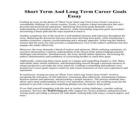 Short Term And Long Term Career Goals Essay.pdf