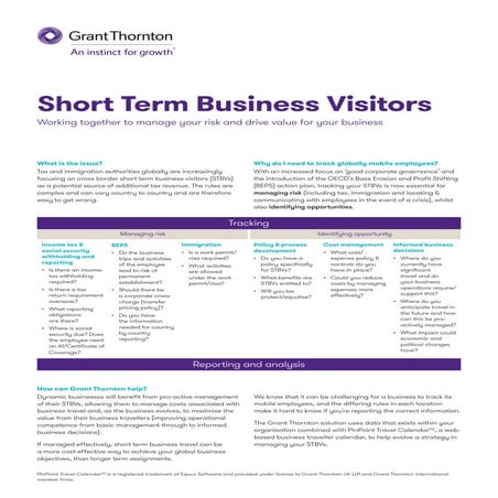 Short term business visitors managing risk and driving value for your ...