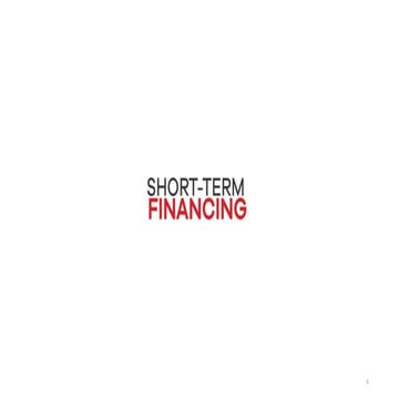 Short Term Financing | PPT