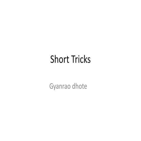 Short tricks | PPTX