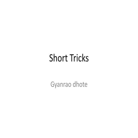 Short tricks vvv | PPTX
