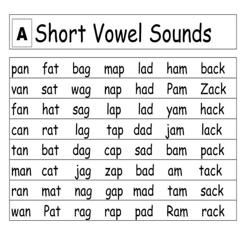 Short vowel sounds | DOCX | Pets