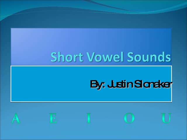 Phonics01: Short 'a' Sound | PPTX