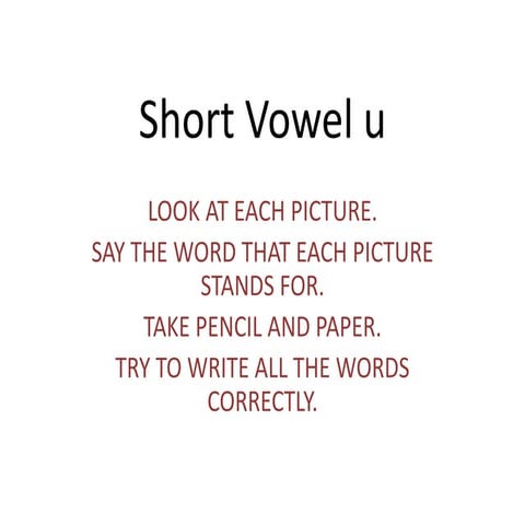 Short vowel u | PPTX