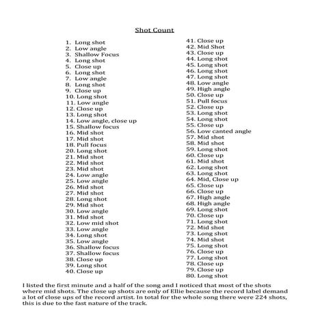 Shot Count | DOCX
