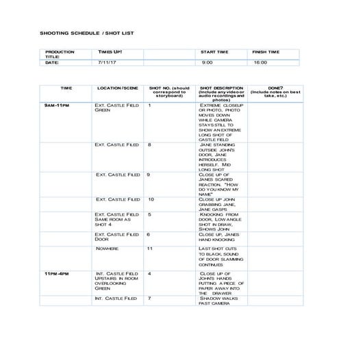 Lighting plan – short horror movie | PDF