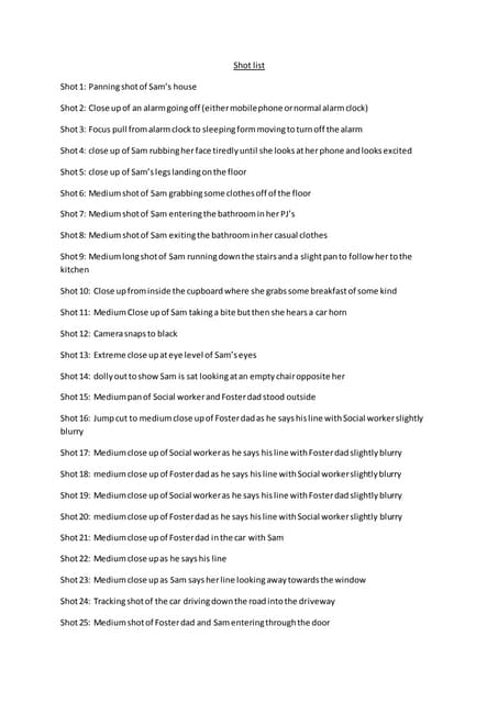 Heathers scenes 1 3 shot list | PDF