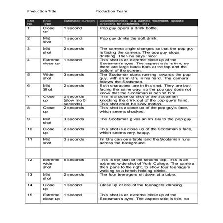 Shot list 2017 | PDF