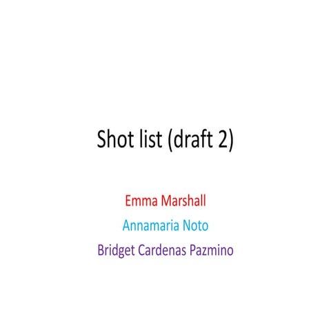 Shot list (draft 2) | PPTX