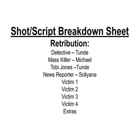 Shot script/ StoryBoard 2 | PPTX