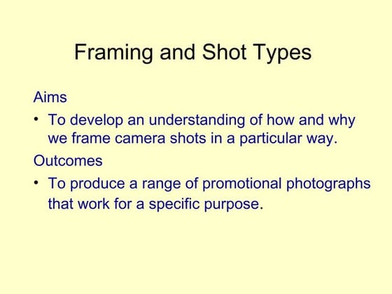Camera shots and movements | PDF