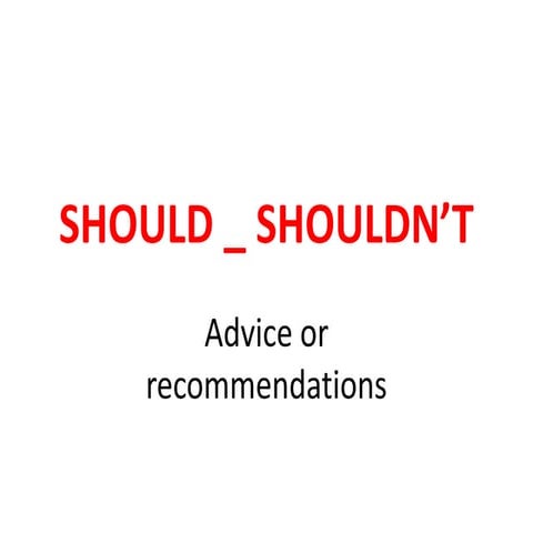 Should | PPTX | Healthy Cooking and Eating | Food & Drink