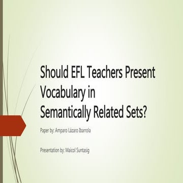 Semantics and teaching vocabulary | PPT